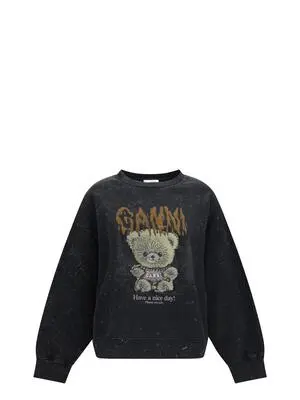 GANNI Isoli Forest Teddy Sweatshirt - Grey