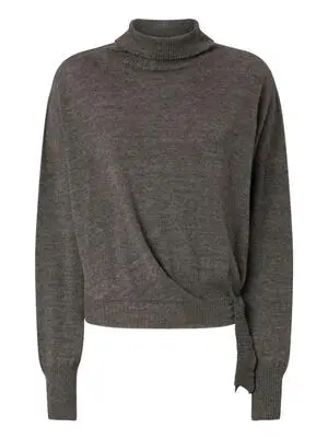 Pinko Roll Neck Wrap Sweater - Black