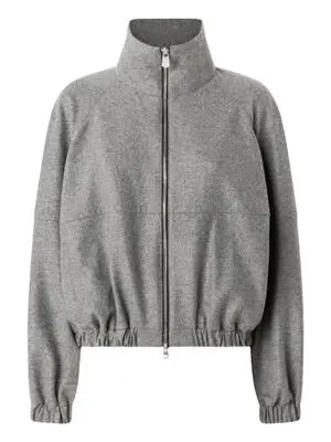 Pinko Zip-up Bomber Jacket With Stand Collar - Gray