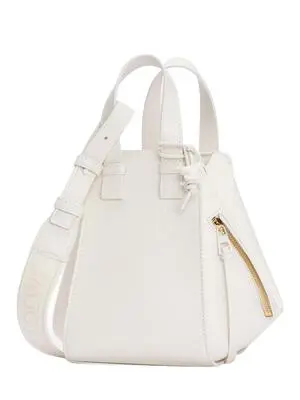 Loewe Compact Hammock Bag In Satin Calfskin - White