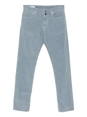 Incotex Corduroy Straight-leg Trousers - Light Blue
