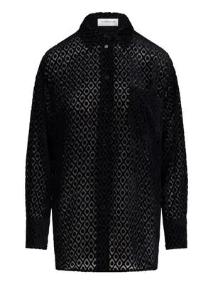 Victoria Beckham Geo Diamond Devoré Shirt - Black