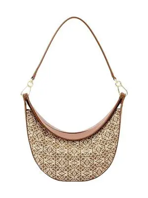 Loewe Small Luna Bag In Anagram Jacquard And Classic Calfskin - Nude