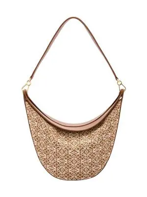 Loewe Luna Bag In Anagram Jacquard And Classic Calfskin - Brown