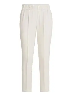 Brunello Cucinelli Crepe Cady Slim Trousers - White