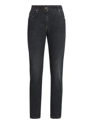 Brunello Cucinelli Brunello Cucinelli Slim Fit Stretch Denim Jeans Black