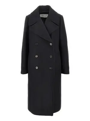 DRIES VAN NOTEN DRIES VAN NOTEN Double-Breasted Wool-Blend Long Coat