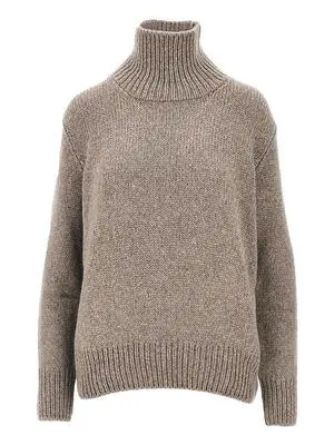 THE ROW Pira Ribbed Turtleneck Sweater - Grey
