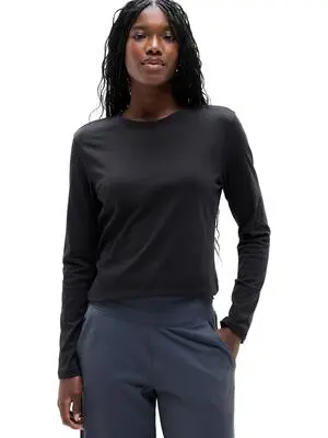 Athleta Athleta Favorite Cotton Classic Top - Long Sleeve Black