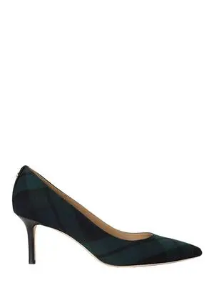 Ralph Lauren Lanette Plaid Twill Pumps - Navy/green/black