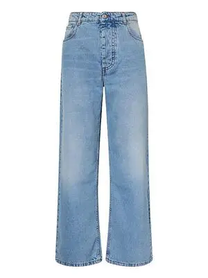 AMI Paris Wide-leg Denim Jeans - Bleu Used
