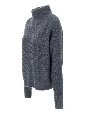 Hemisphere Cable-knit Sweater - Blue