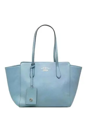 Gucci Gucci Calfskin Swing Tote Bag Blue