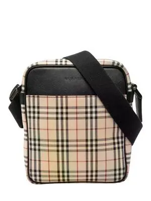 Burberry House Check Canvas Crossbody Bag - Black