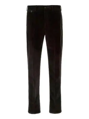 PT TORINO Logo Patch Corduroy Trousers - Black