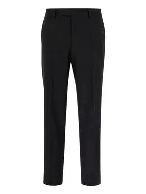 Hugo Genius Slim-fit Virgin Wool Twill Trousers - Black