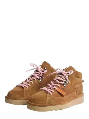 PANCHIC Lace-up Suede High Top Sneakers - Brown