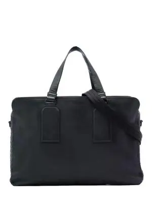Bottega Veneta Intrecciato Trimmed Nappa Business Bag - Black