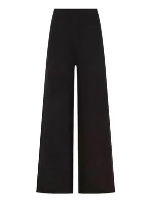 Seventy Fine-knit Wide-leg Trousers - Black