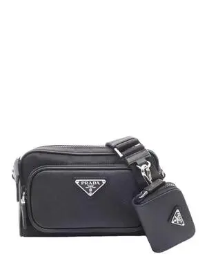 Prada Tessuto And Saffiano Crossbody Bag - Black