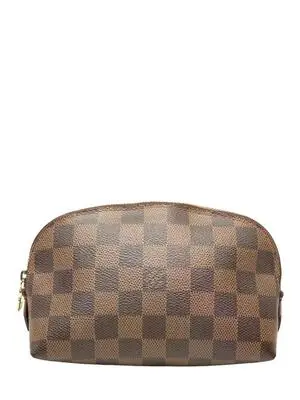 LOUIS VUITTON 2005 Damier Ebene Cosmetic Pouch Clutch Bag - Brown