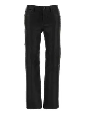 FRAME Leather Cigarette Trousers - Black