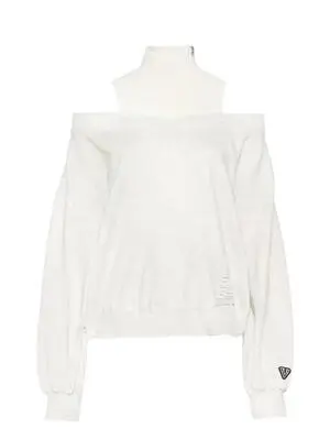 Mihara Yasuhiro Cold-shoulder Layered-effect Sweater - Grey
