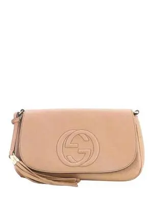 Gucci Gucci Soho Chain Leather Medium Crossbody Bag Neutrals