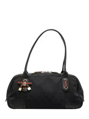 Gucci Gg Canvas Web Princy Shoulder Bag - Black