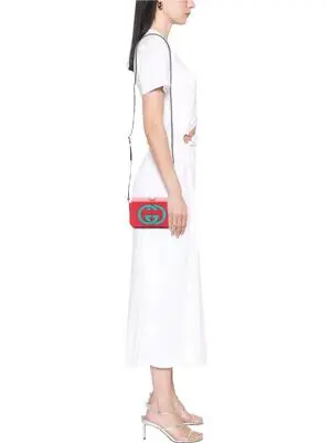 Gucci Gucci Calfskin Crossbody Bag Red