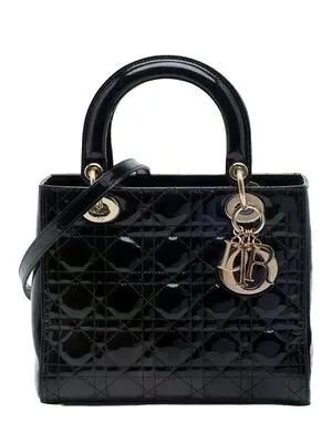 Dior Patent Cannage Lady Satchel - Black