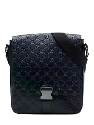 Gucci Gucci Embossed Messenger Bag Blue