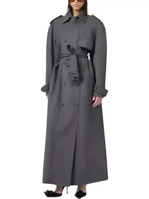 Giuseppe Di Morabito Double-breasted Belted Trench Coat - Grey