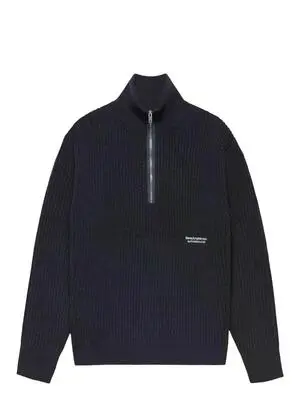 NEW AMSTERDAM SURF ASSOCIATION Ribbed Knit Quarter-zip Sweater - Blue