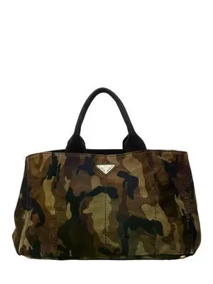 Prada Large Canvas Canapa Tote Bag - Brown