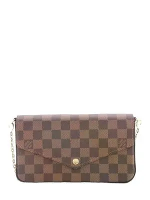 LOUIS VUITTON Felicie Pochette Damier Crossbody Bag - Brown