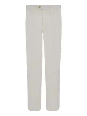 Canali Cotton And Cashmere Gabardine Regular-fit Chinos - White