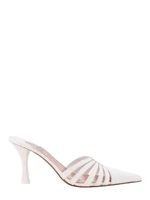 Paris Texas Nadia Cut-out Mules - White