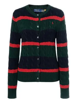 Polo Ralph Lauren Striped Cable-knit Cardigan - Black