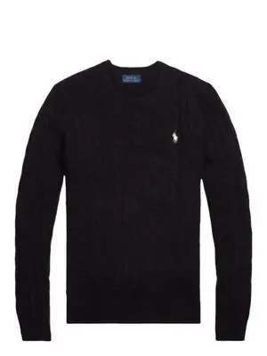 Polo Ralph Lauren Cable Knit Logo Sweater - Black