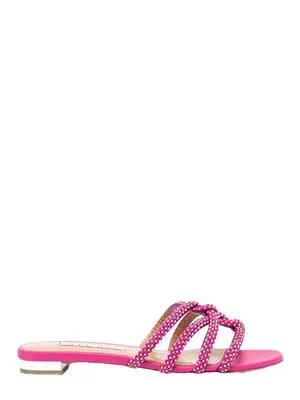 AQUAZZURA Embellished Slip-on Slides - Pink