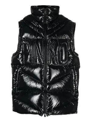 Pinko Geos Padded High Neck Zipped Waistcoat - Black