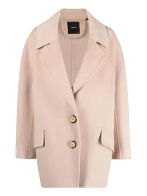 Pinko Long-sleeved Single-breasted Coat - Nude