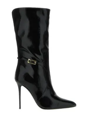 GIUSEPPE ZANOTTI Frannie Pointed-toe Buckle Detail Stiletto Boots - Black