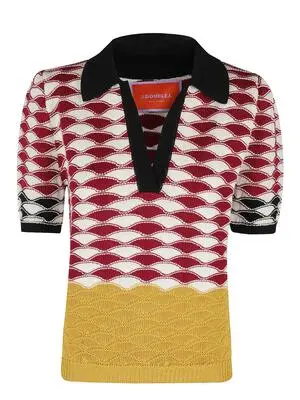 La DoubleJ Sunset Polo Top - Multicolour