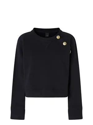 Pinko Buttoned Crewneck Sweatshirt - Black