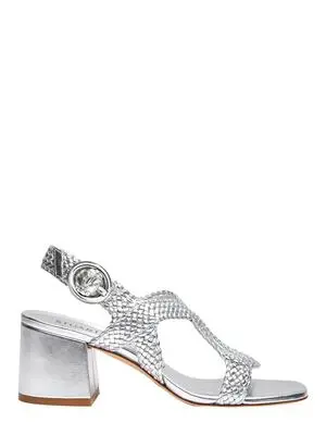 STUART WEITZMAN Wovette 60mm Block Heel Sandals - White