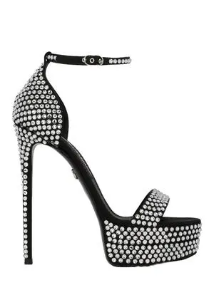 Dolce & Gabbana Embellished Platform Stiletto Sandals - Black
