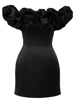 POST MERIDIEM Meringue Mini Dress - Black