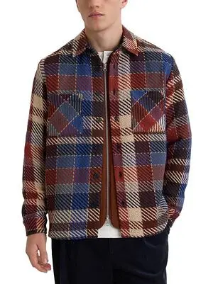 WAX LONDON Whiting Pike Check Overshirt - Rust / Multi